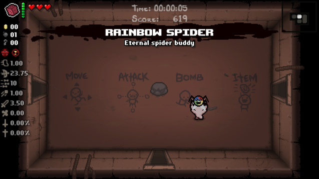 Скачать Binding of Isaac "Rainbow spider" - Геймплей