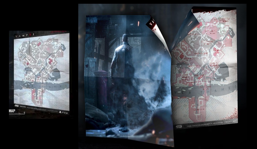 Карта игрового мира Vampyr