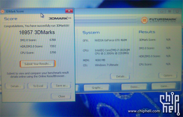 Ноутбук Alienware M17X R3 покорил 20000 в 3DMark'06