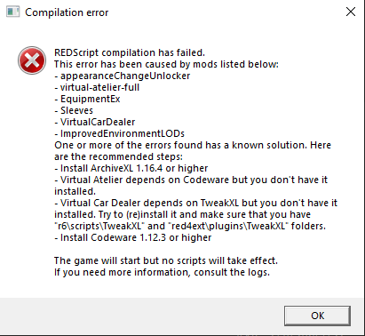 Ошибка RedScript - Форум Cyberpunk 2077