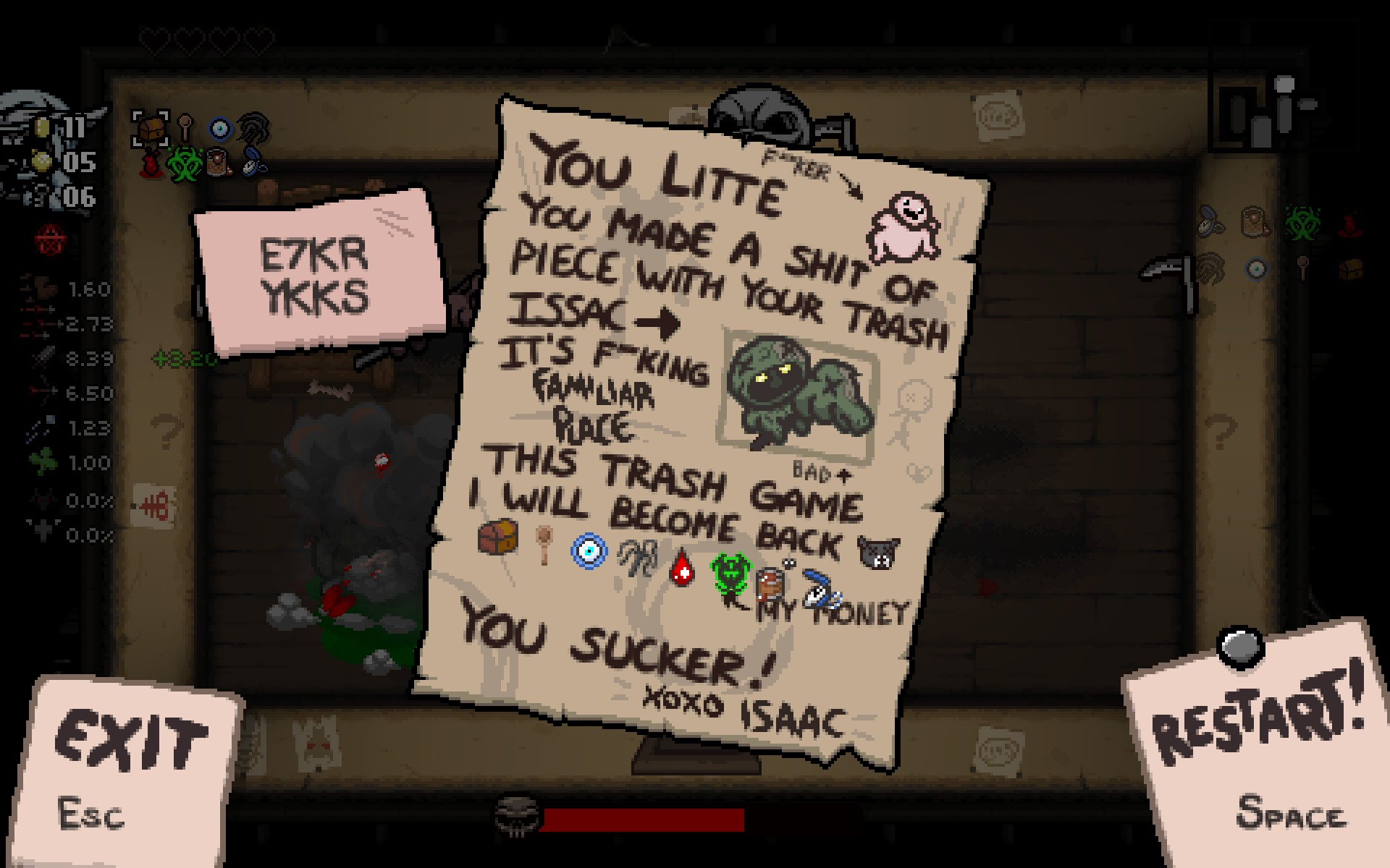 Скачать The Binding of Isaac "Мод - Colored Menu Item+Boss Icons" - Графика