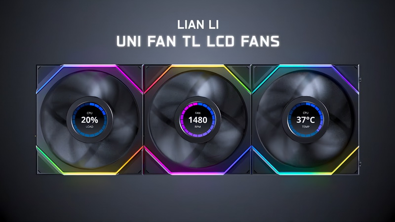Lian Li выпускает корпусные вентиляторы UNI FAN TL с 1,6-дюймовым дисплеем