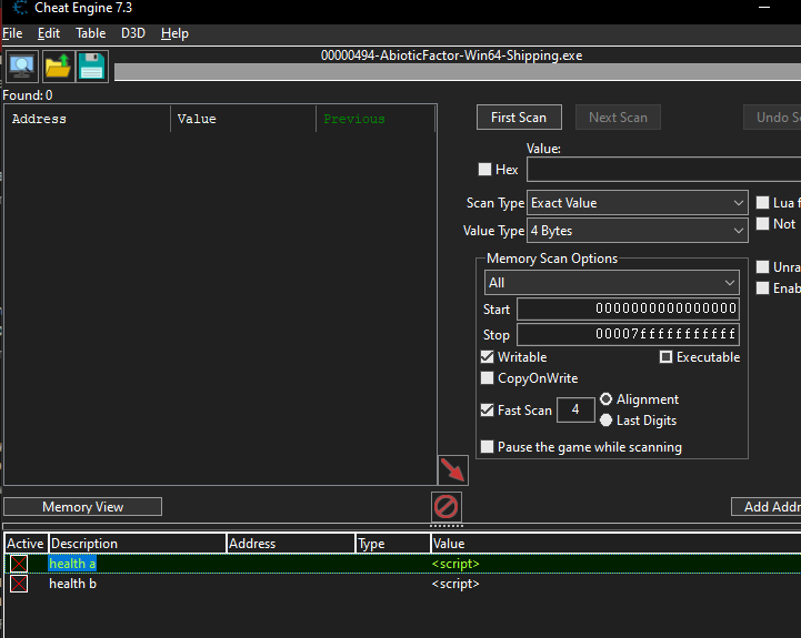 Скачать Abiotic Factor "Таблица для Cheat Engine" [UPD: 06.05.2024] {sergey979}