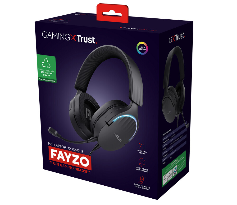 Trust GXT490 Fayzo - проводная игровая гарнитура с виртуальным объемным ...