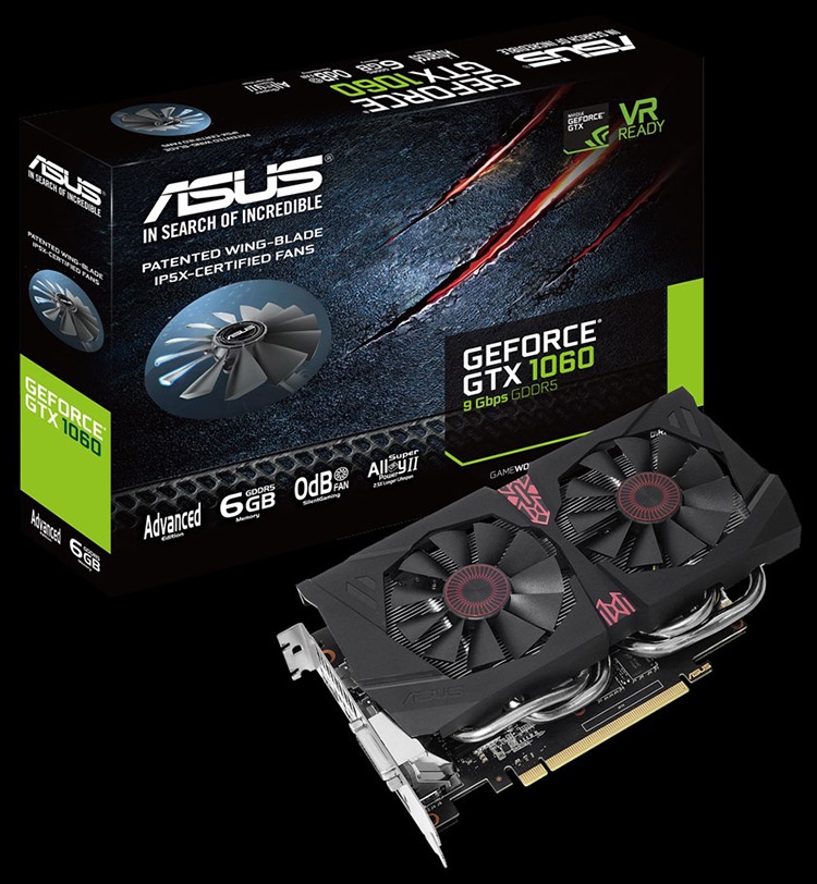 ASUS выпустила видеокарту GeForce GTX 1060 Advanced 6GB 9Gbps
