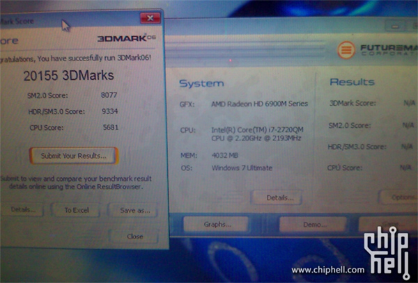 Ноутбук Alienware M17X R3 покорил 20000 в 3DMark'06