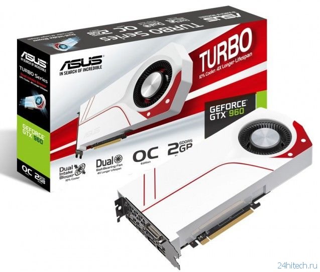 Симпатичная видеокарта ASUS Turbo-GTX960-OC-2GB5 с заводским разгоном