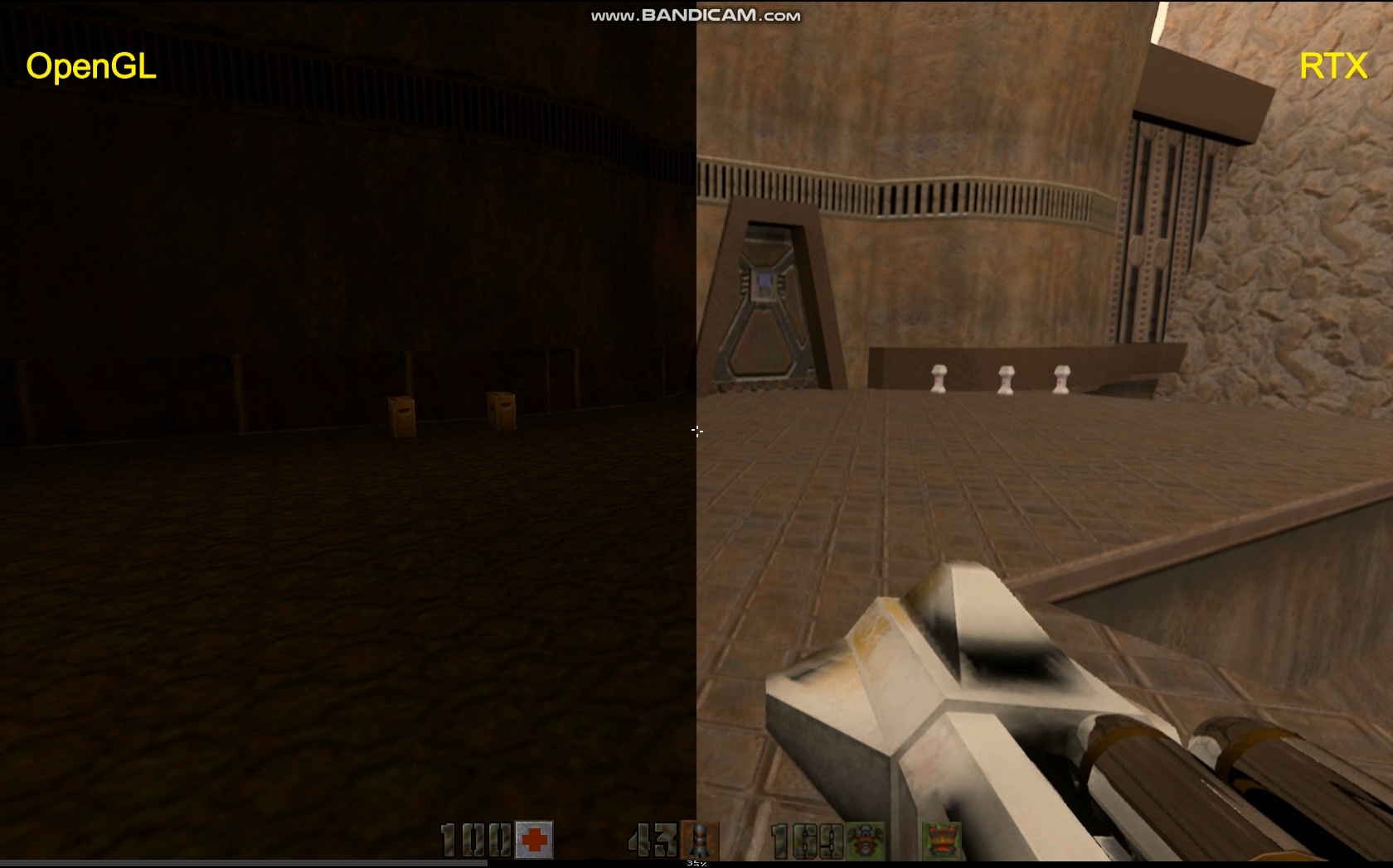 Quake 2 RTX с неофициальным аддоном Zaero - сравнения графики OpenGL ...