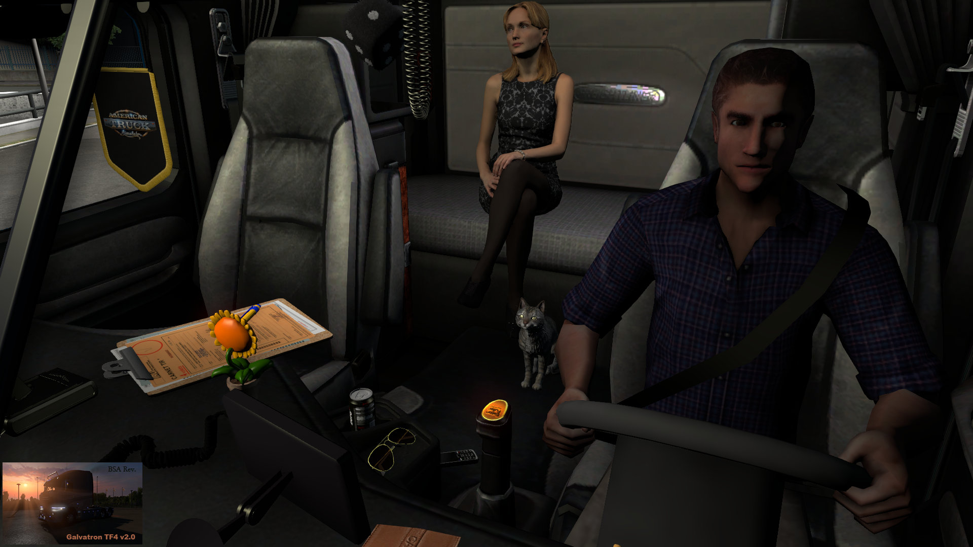 Скачать Euro Truck Simulator 2 "Freightliner Galvatron TF4 v2.2 (BSA Personal)" [v1.53] - Транспорт